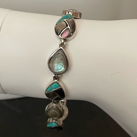 Jewelry | Vintage 925 Sterling Silver Turquoise Stone Abalone Paua ...
